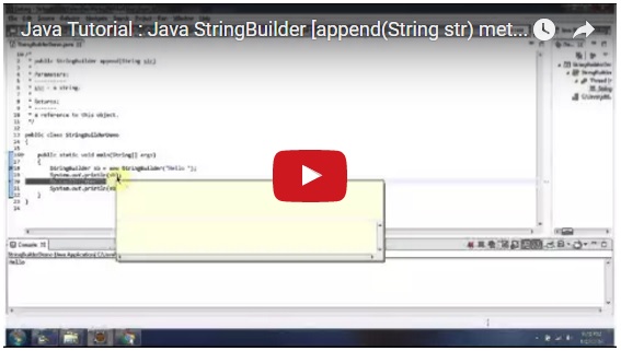 Java Ee Java Tutorial Java Stringbuilder [append String