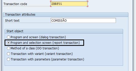 SAP - ABAP: SE93 - Report Transaction