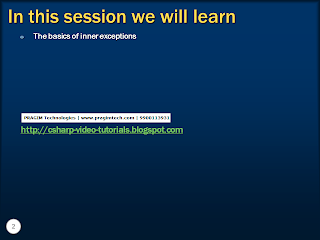 Sql server, .net and c# video tutorial: Part 41 – Inner Exception