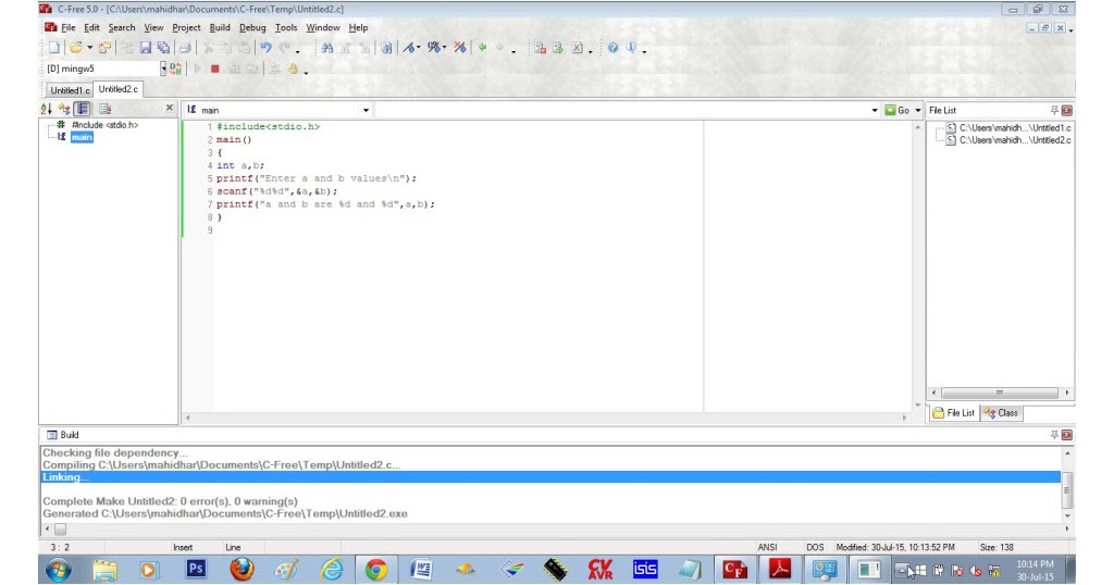 Beginners Language: Printf and Scanf statements