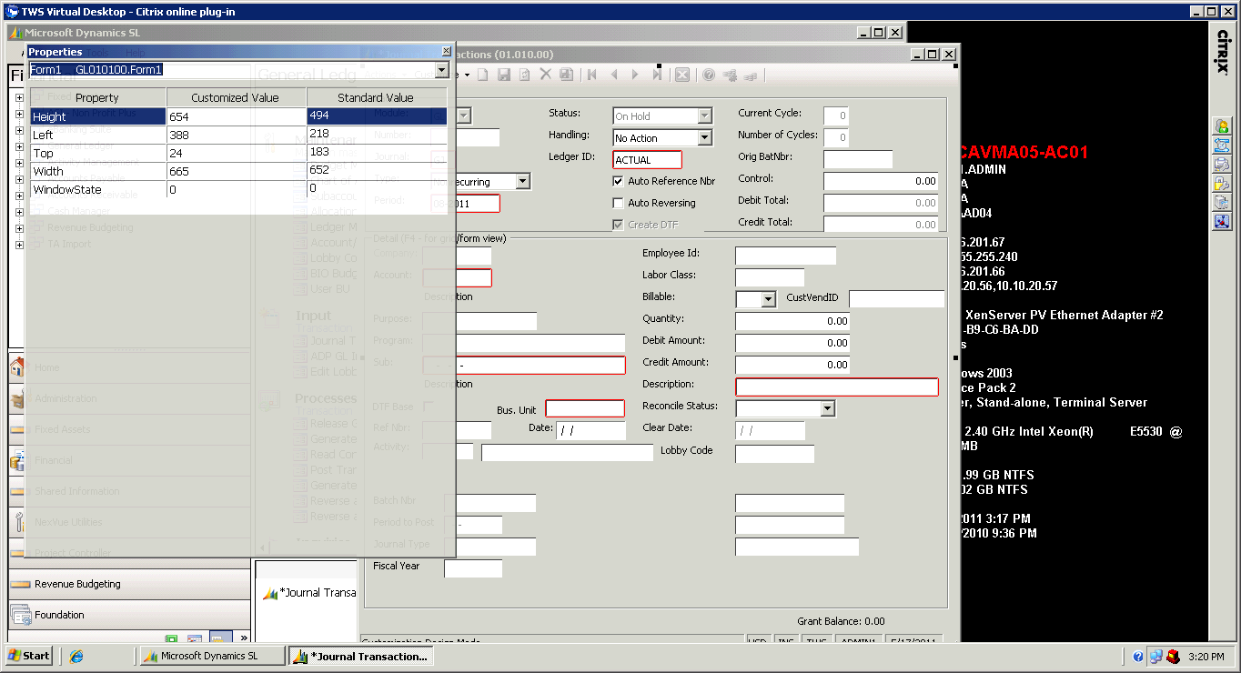Dynamics Dev Guy: Dynamics SL Screen is customized as Maximized and ...