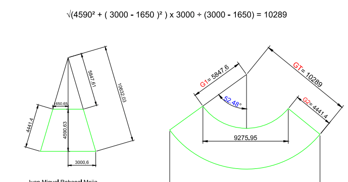 Tronco de cono metodo por calculo