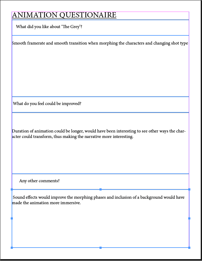 My Animation Page: Evaluation
