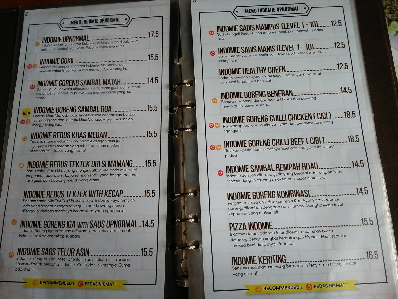 Nismut \(^_^)/: Daftar Menu Warunk Upnormal Semarang