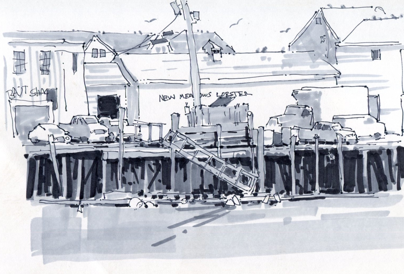 Darrell Anderson's Paintings, Marker Drawings and Prints: Waterfront ...