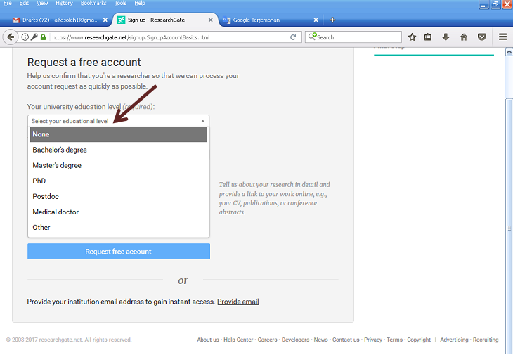 Researchgate : Panduan Praktis Registrasi di Researchgate