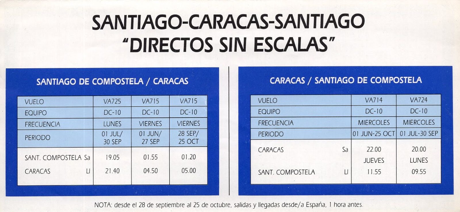 Airline memorabilia: Viasa (1986), España [completo]