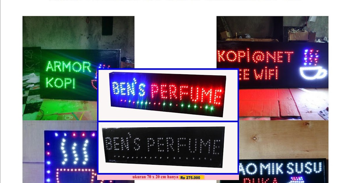 JUAL PAPAN NAMA TULISAN LAMPU LED SIGN: Daftar Harga Papan Nama Tulisan ...