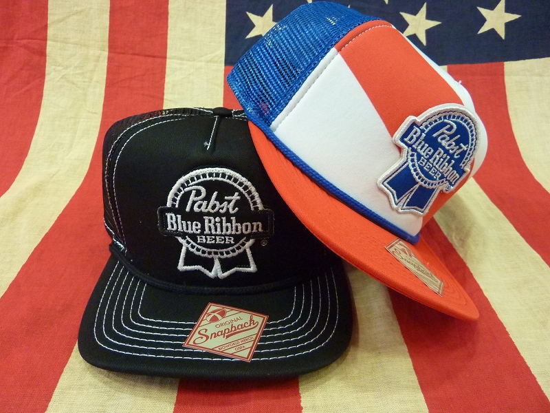 green. kokura news: "Pabst Blue Ribbon" LOGO MESH CAP