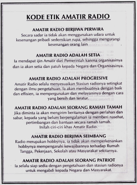 Kode Etik Amatir Radio [Bekasi] ~ KTW - T A M A N F L O R A