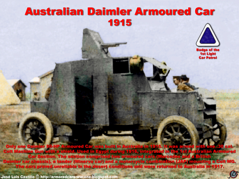 Armored Cars in the WWI: Australian Daimler Armoured Car 1915