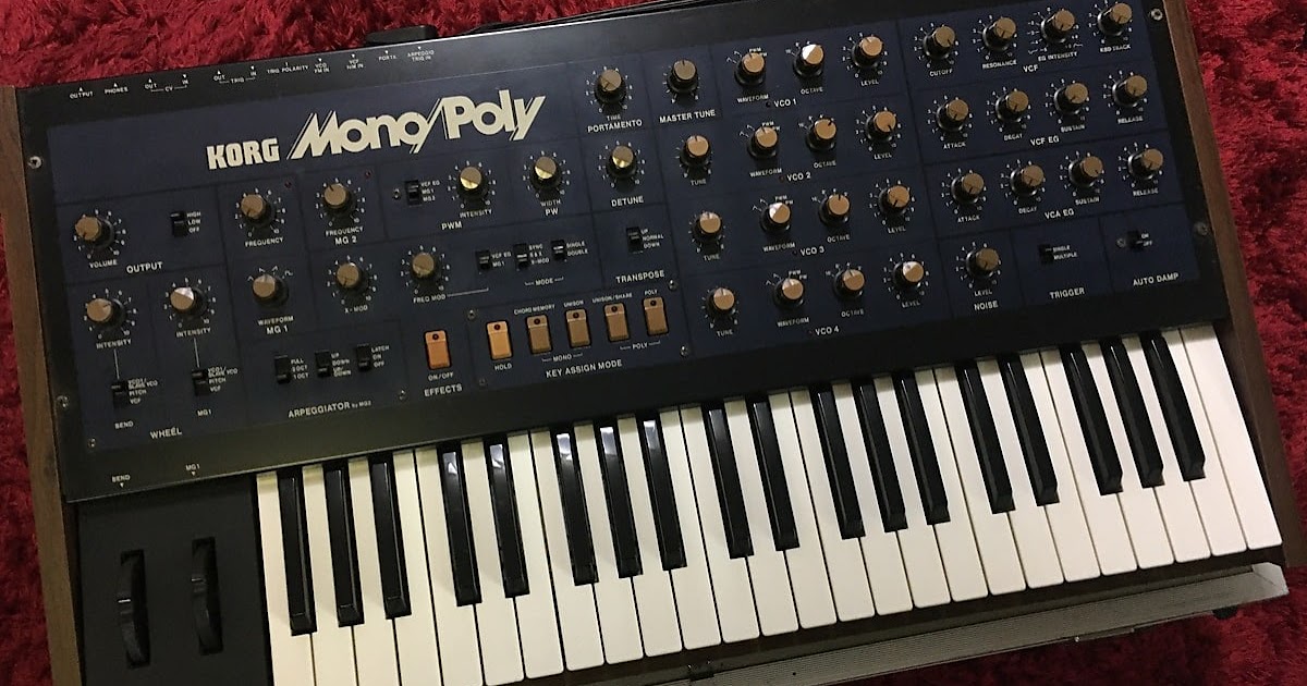 MATRIXSYNTH: KORG MP-4 Mono Poly Monophonic Analog Synthesizer SN 370174 w/ Original Case