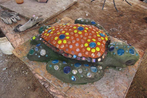 Melissa Cole Fun Fine Art: Turtle Cement Sculpture