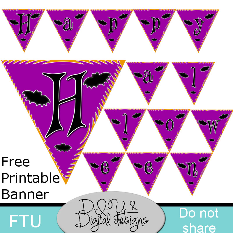 D.I.Y. and digital designs: Free Halloween pennant banner.