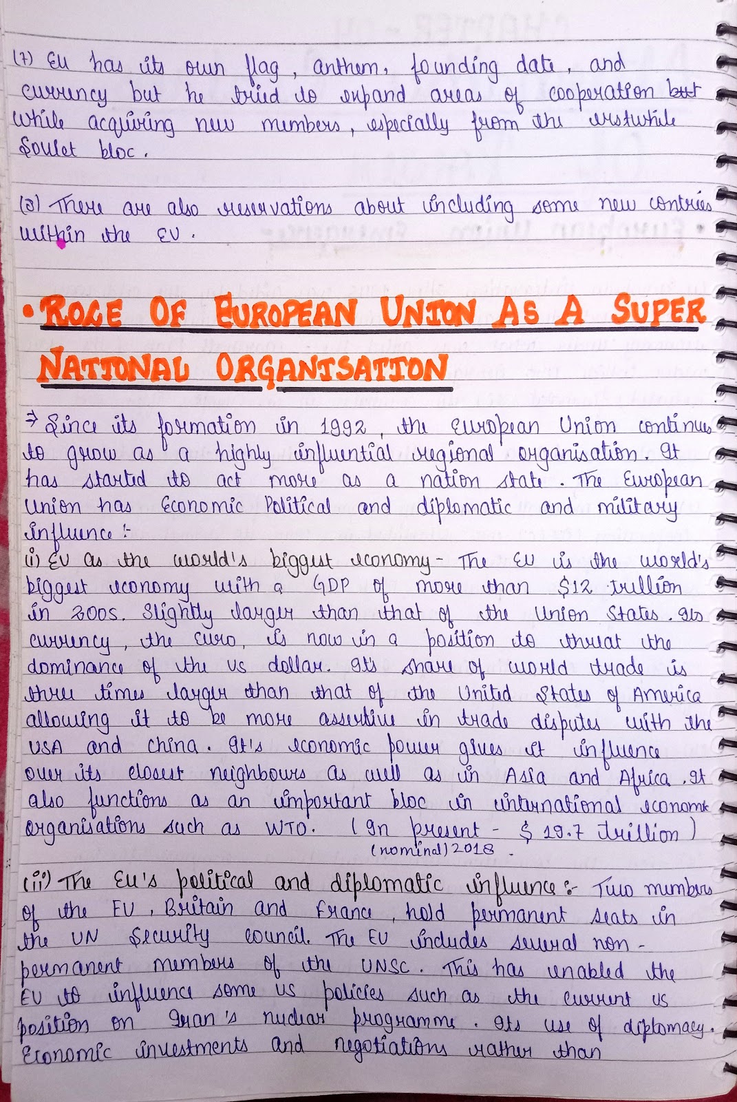 handwritten notes of Alternative Centers Of Power [political science ...