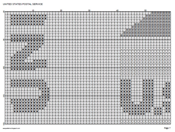 EASY PATTERNS: United States Postal Service USPS cross-stitch pattern