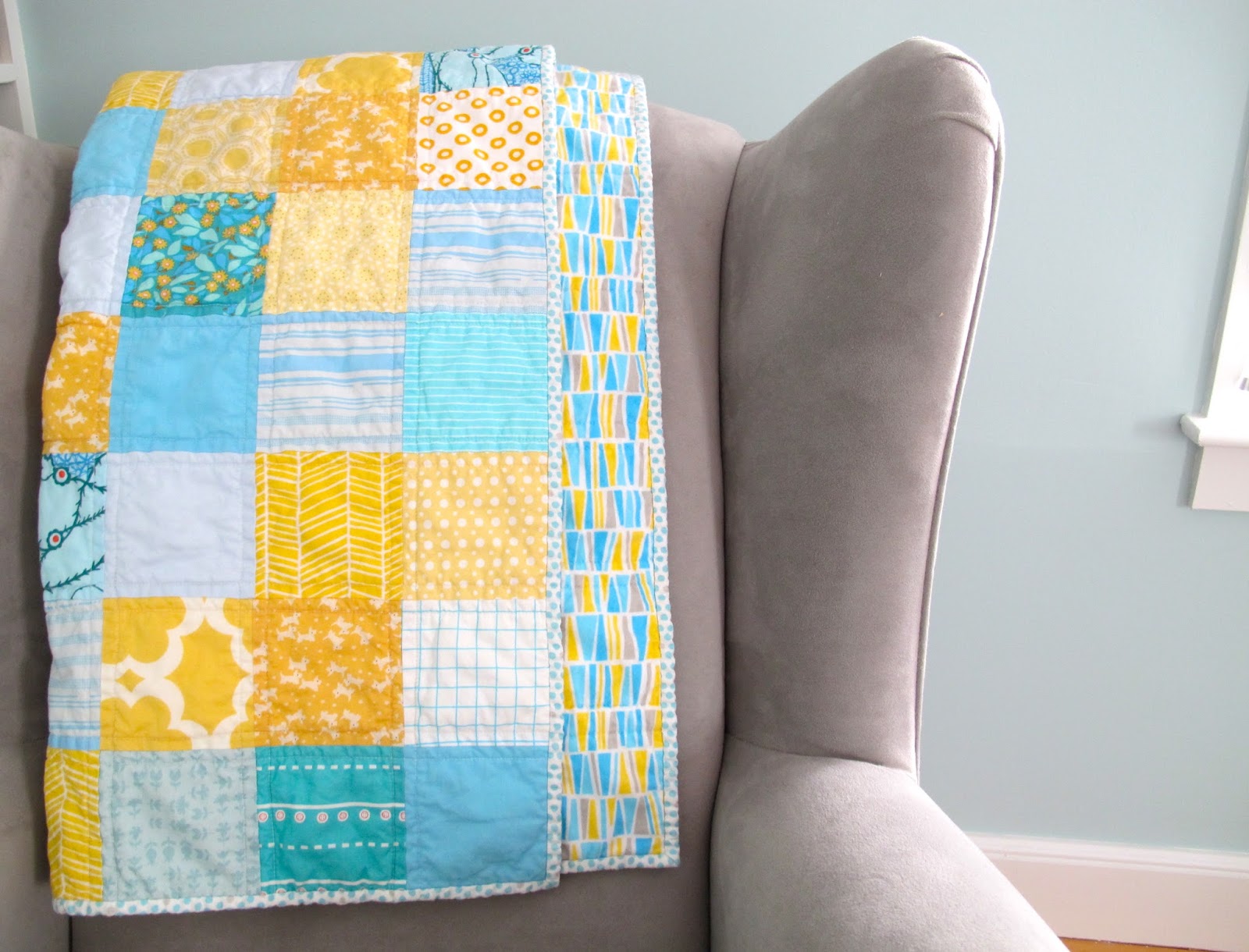 Six White Horses: Sunny Patchwork Baby Quilt