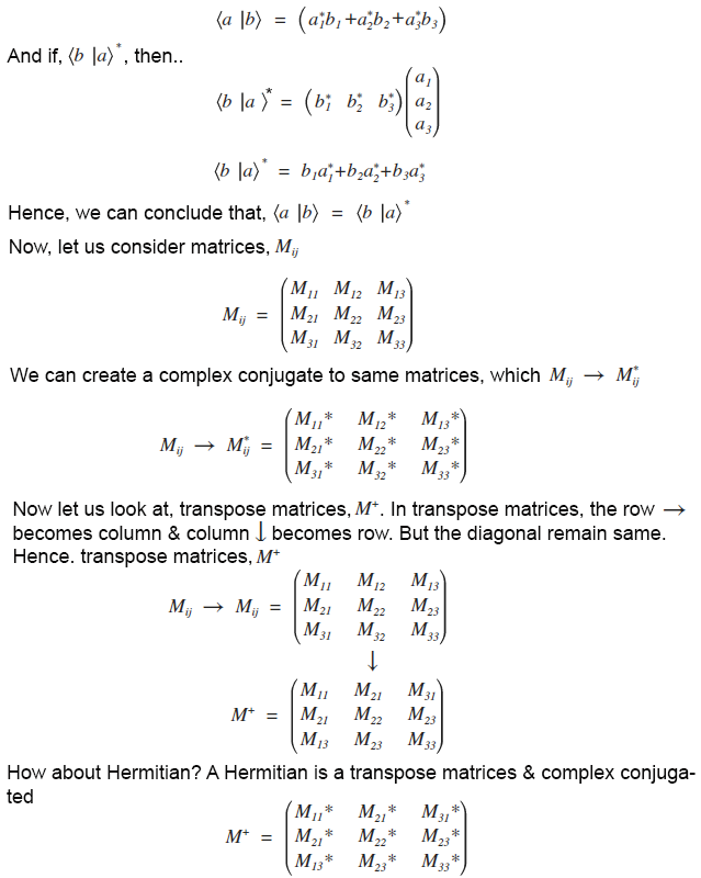 Dirac notation & hermitian | My Blog