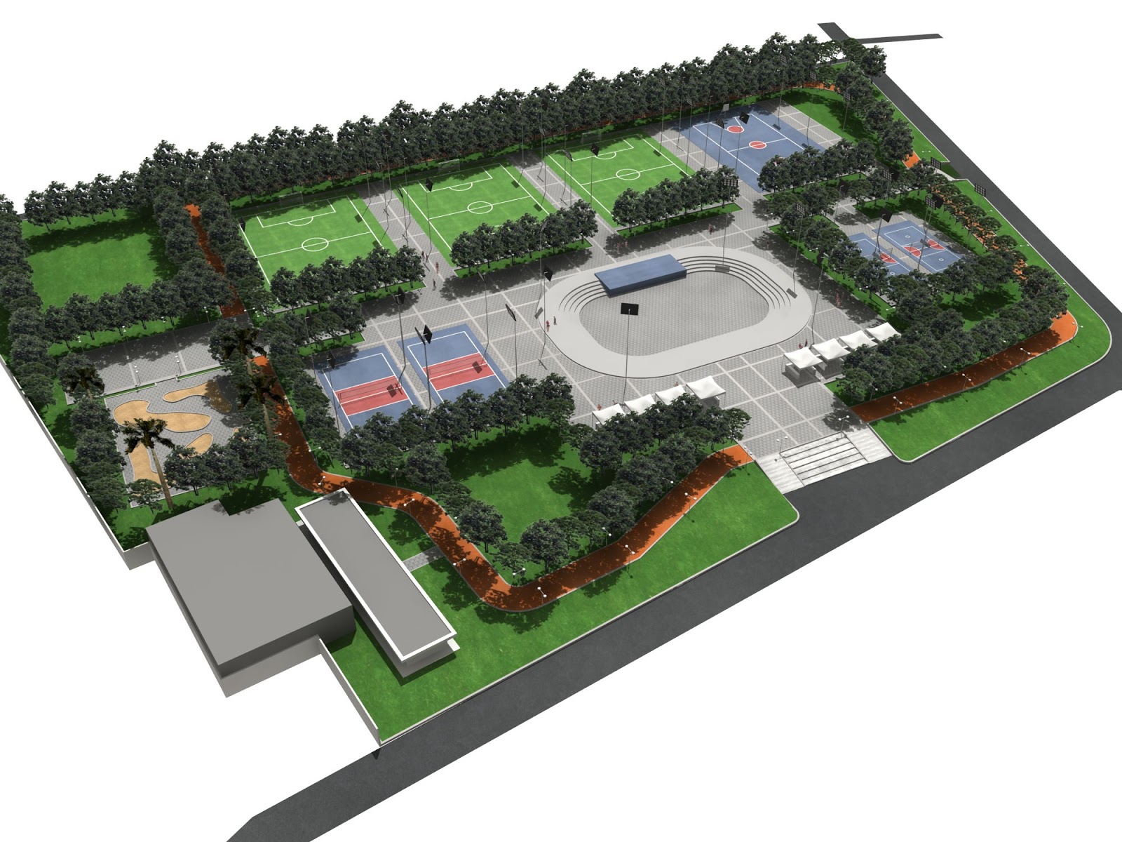 Arteam Engineering Studio: RUANG PUBLIK DAN SARANA TAMAN OLAHRAGA - RIAU