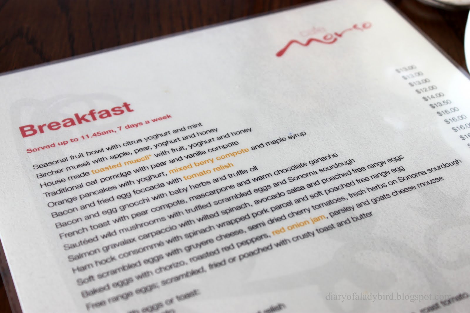 Diary of a Ladybird: Café Morso, Pyrmont