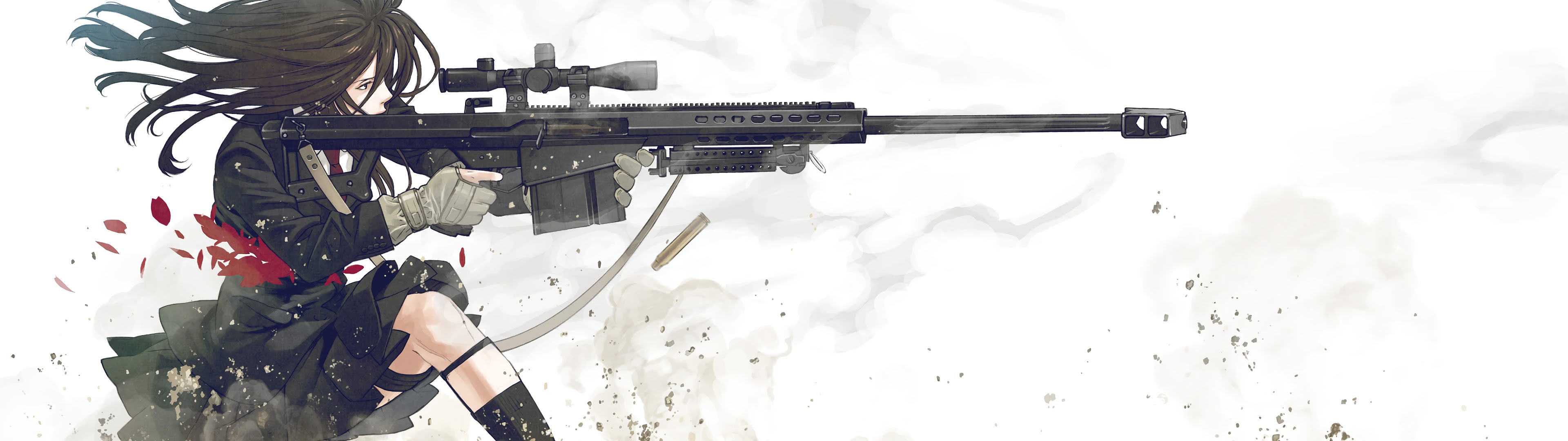 Anime, Girl, Shooting Sniper Rifle, 4K, #98 Wallpaper PC Desktop