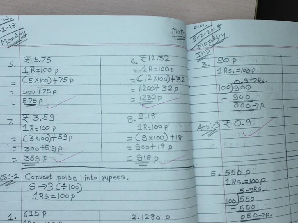 Maths Notebook And Textbook Work.