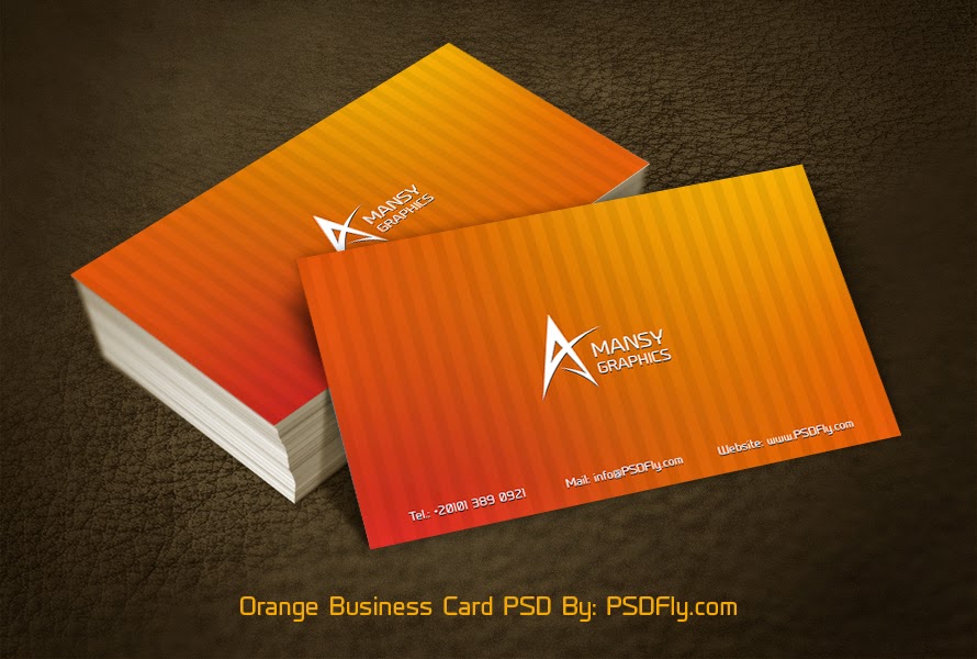 Orange Business Card PSD | PSD Fly | Download Free PSD Files