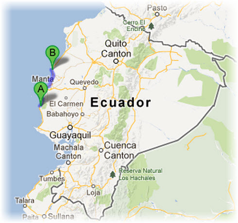 Canoa Ecuador Map