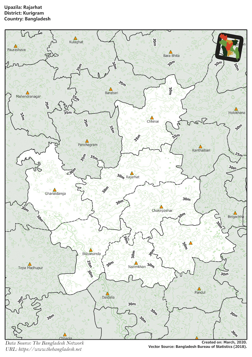 Mouza & Land Use Maps of Rajarhat Upazila, Kurigram, Bangladesh ...
