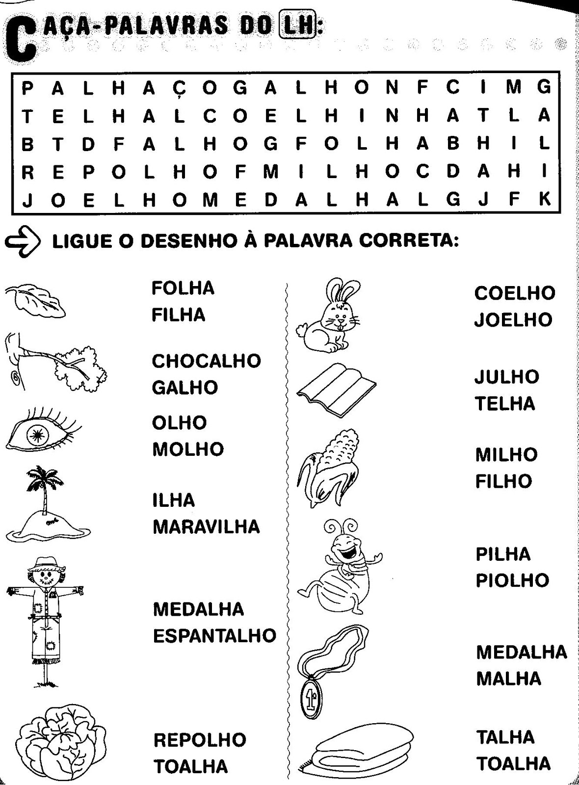 Palavras Com Ch Lh Nh - LIBRAIN