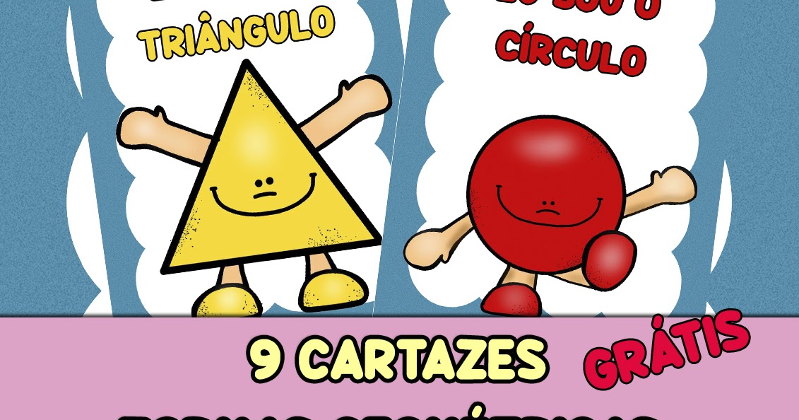 9 CARTAZES LINDOS DE PAREDE COM AS FIGURAS OU FORMAS GEOMÉTRICAS ...