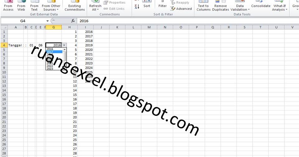 Cara membuat List Tanggal di Excel - Ruang Excel
