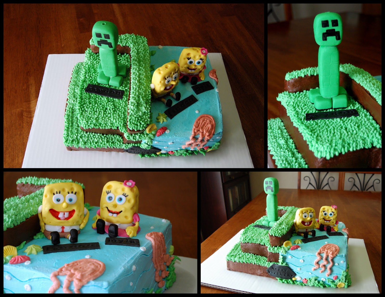 Custom Cakes By Stef Mine Craft Spongebob 3 in 1 custom-cakes-by-stef-mine-craft-spongebob-3-in-1