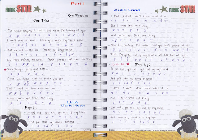 Catatan Not Lagu – One Direction, “One Thing” (Piano Pemula) | Lhia's ...