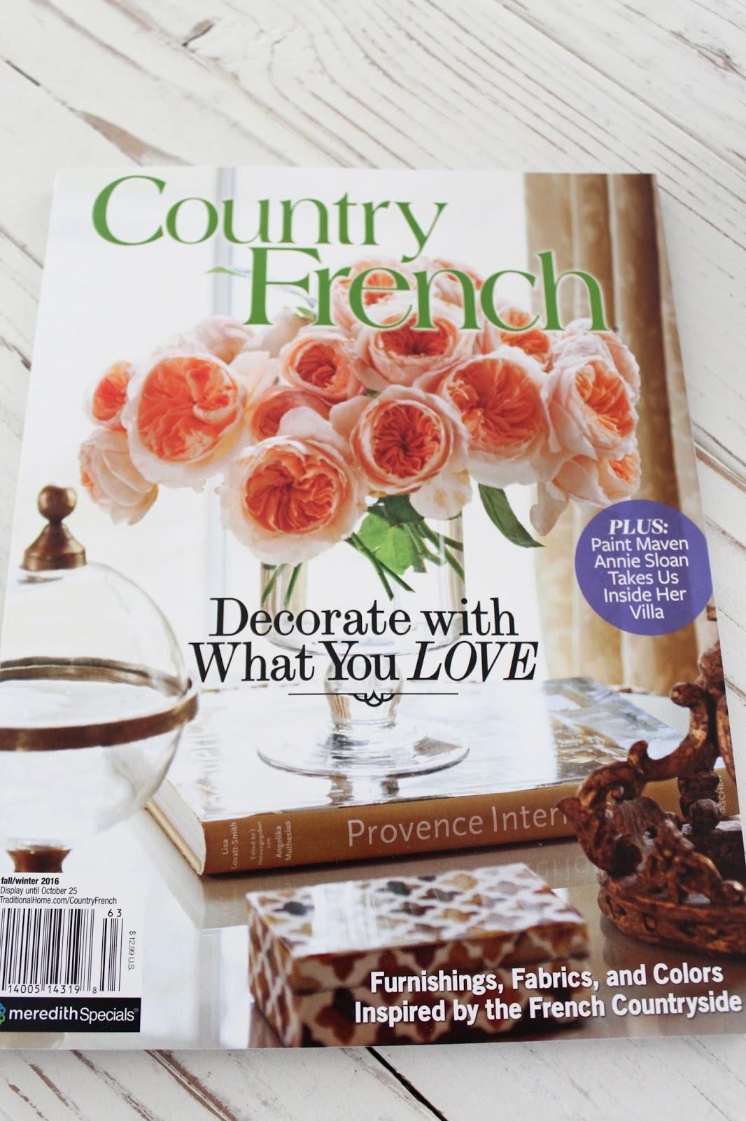 Burlap Luxe: French Country Magazine...Rustic Trunk, And A Lantern