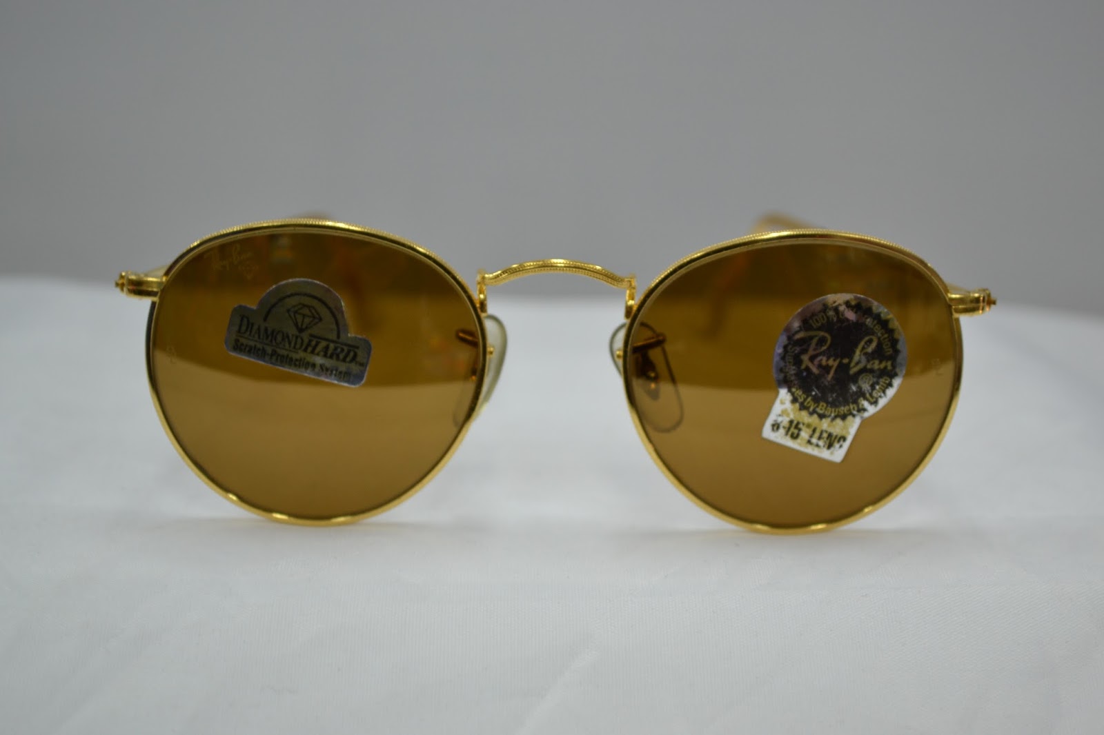 Vintage Sunglass Vintage Ray Ban Diamond Hard Round Sunglass Lennon Style Nos 90´s