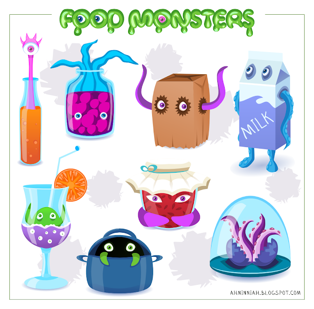 Learn to Draw 2D Art: Free Art: Food Monsters Pack