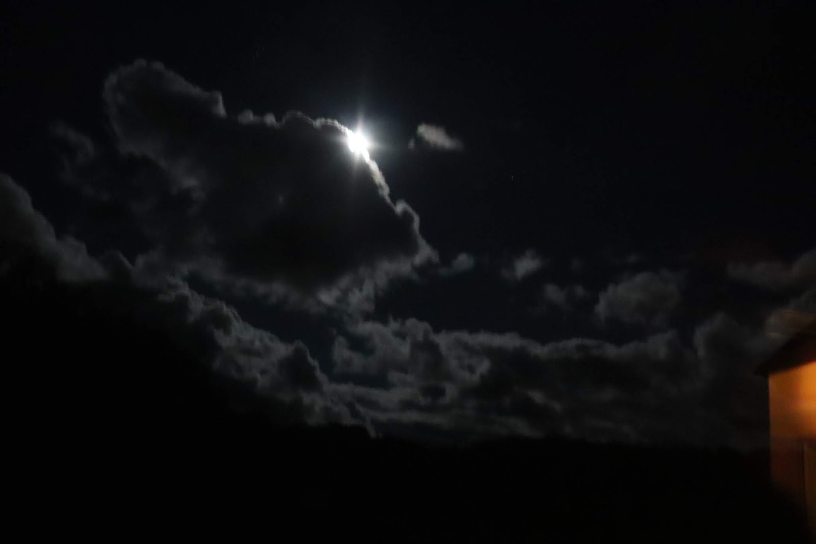 A Shot in the Light: Moon Through Clouds Through Window