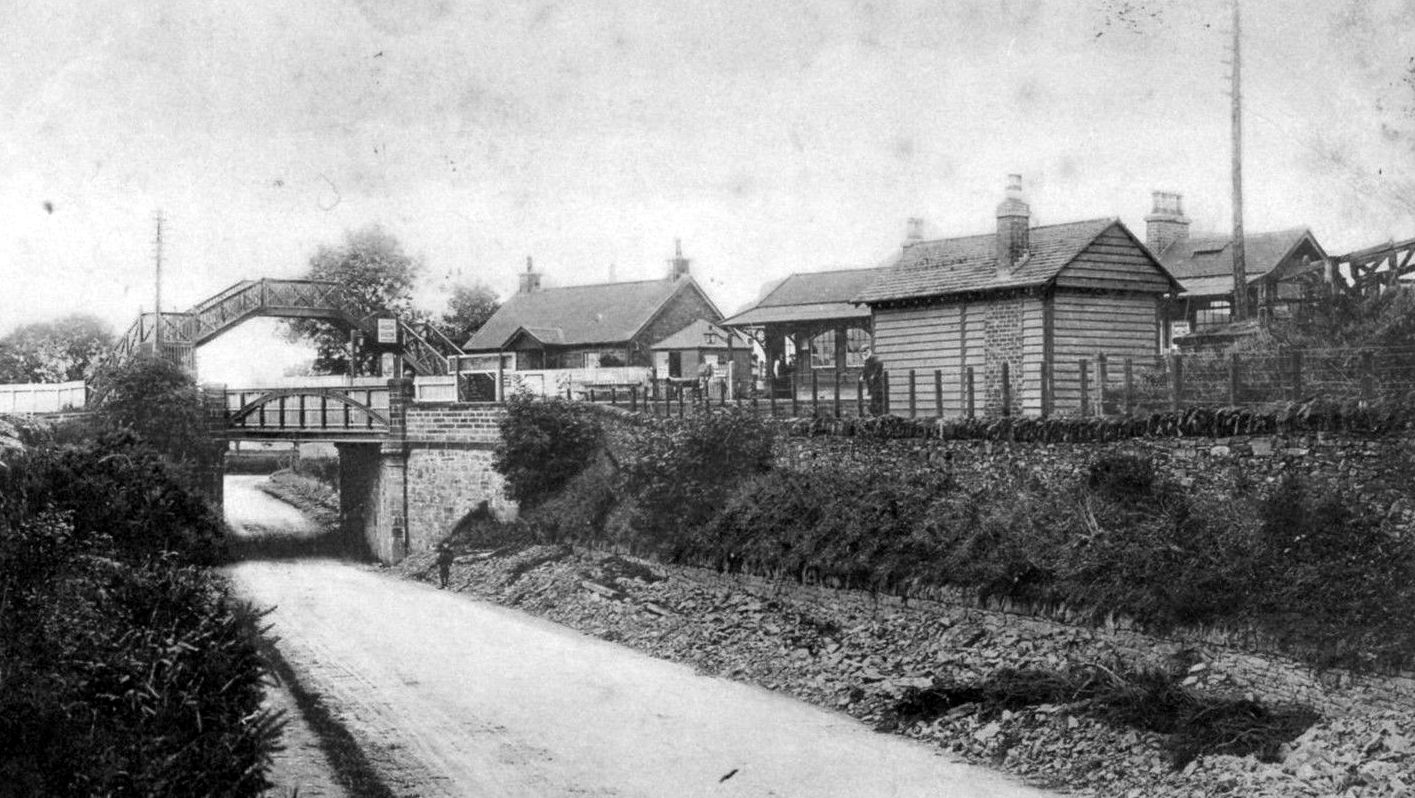 Tour Scotland: Old Photograph Railway Station Friockheim Scotland