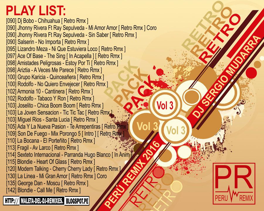 Pack Remix Retro - Dj Sergio Mudarra Vol 3 - PERÚ REMIX