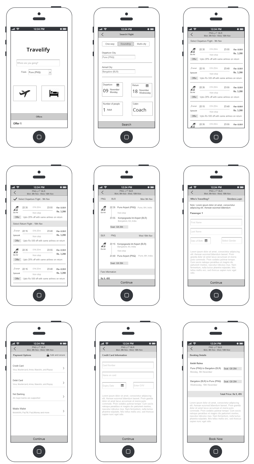 Basic UX Process for Travel Application
