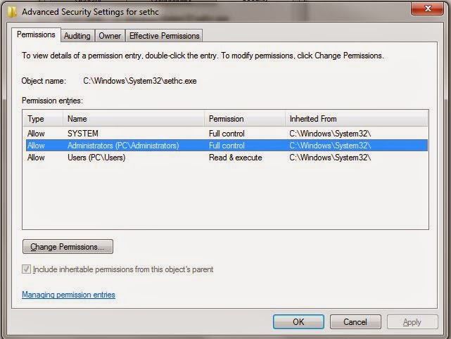 Your Computer might be at a risk.: Sethc.exe