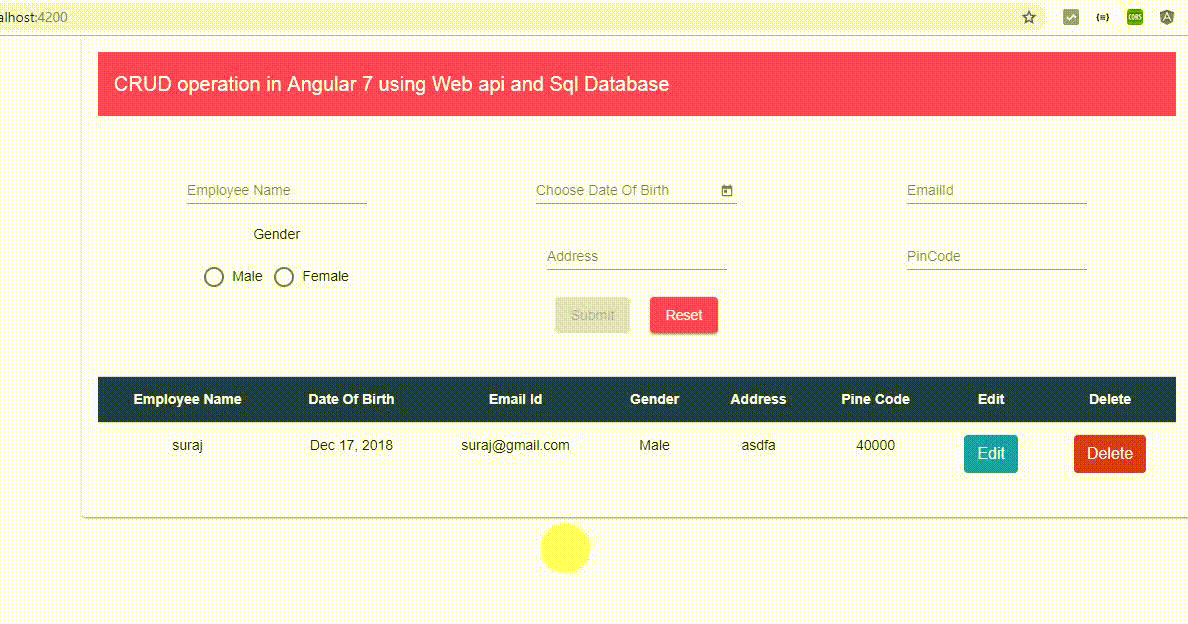 Mithilesh Kumar Singh Crud Operation In Angular 7 Using Web Api And Sql Database 