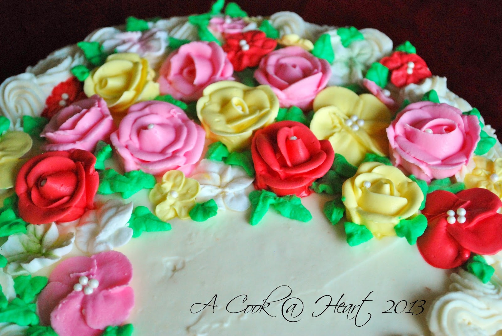 A Cook @ Heart: A basket (cake) of flowers!