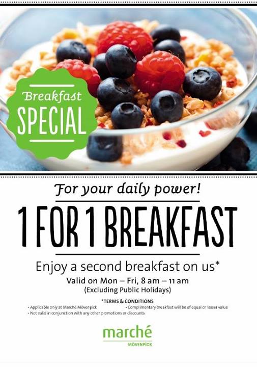 FoodieFC: Marche Movenpick JEM: 1 For 1 Breakfast Promotion