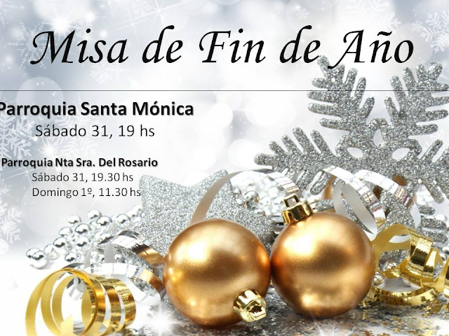 Horarios de Misa de Fin de Año y Año Nuevo en Parroquia Santa Mónica y ...
