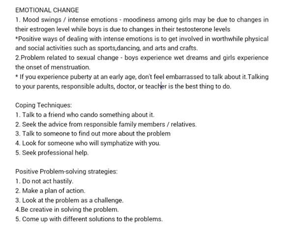 Grade 7 Health: July 2015