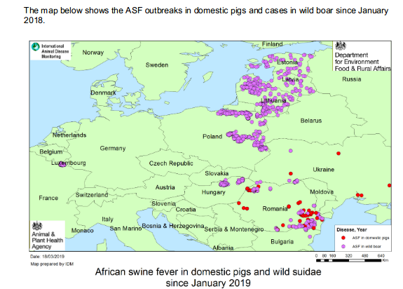 Avian Flu Diary: UK: DEFRA Update #20 On ASF In Central & Eastern Europe