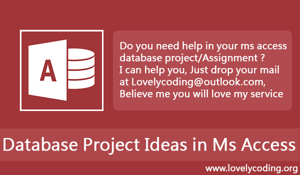 Microsoft Ms Access Database Project Ideas
