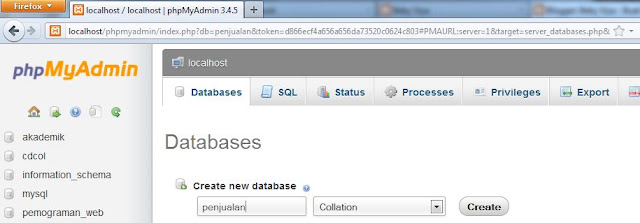 Beby Viya: Membuat database mysql dengan XAMPP